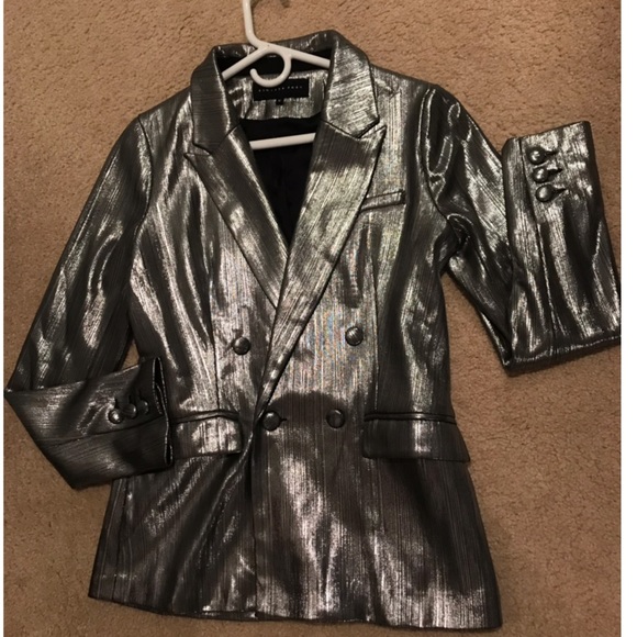 Endless Rose | Jackets & Coats | Endless Rose Silver Metallic Blazer ...